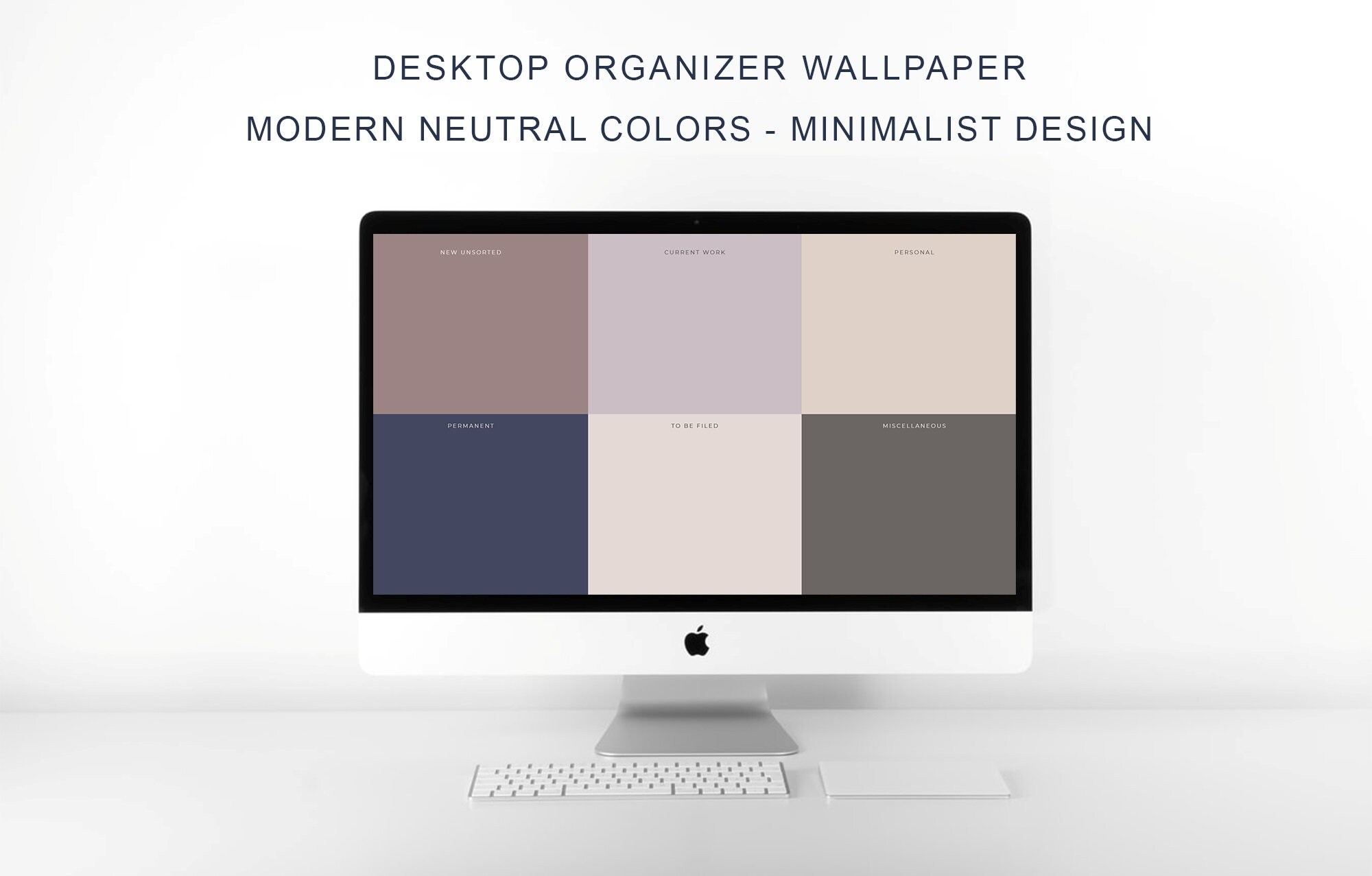 Modern Colors Desktop Wallpaper Organizer, All Colors Set, 6 Minimalist ...