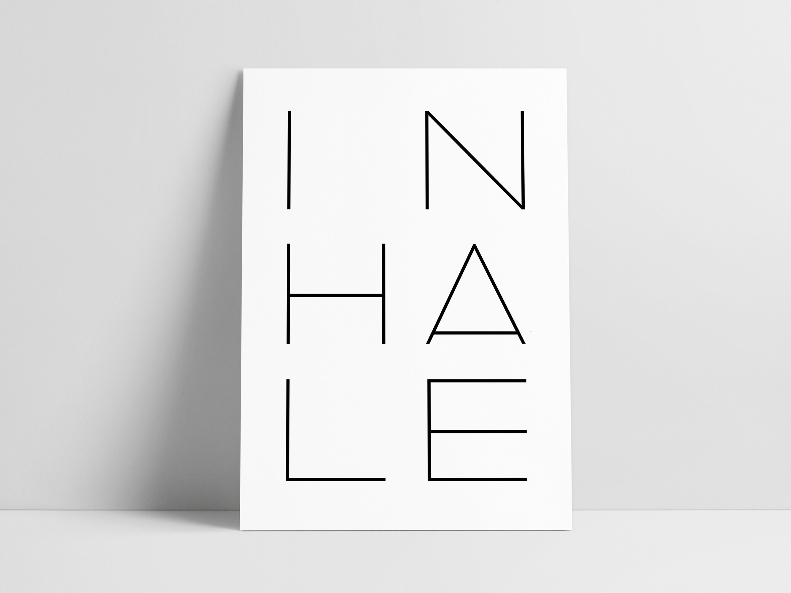 Inhale Exhale Printable Wall Art, Large Typography Poster, Minimalist ...