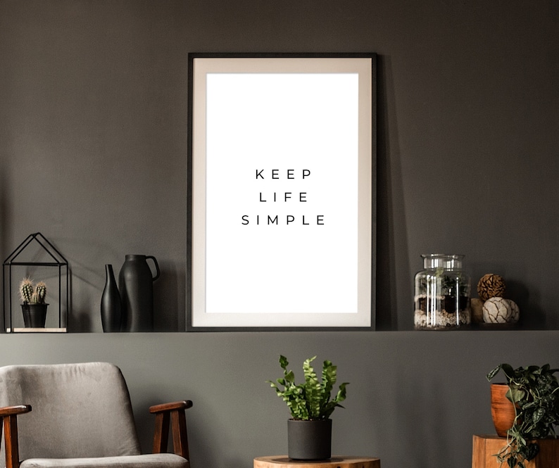 Keep Life Simple Printable Wall Art, Quote Wall Print, Large Typography ...