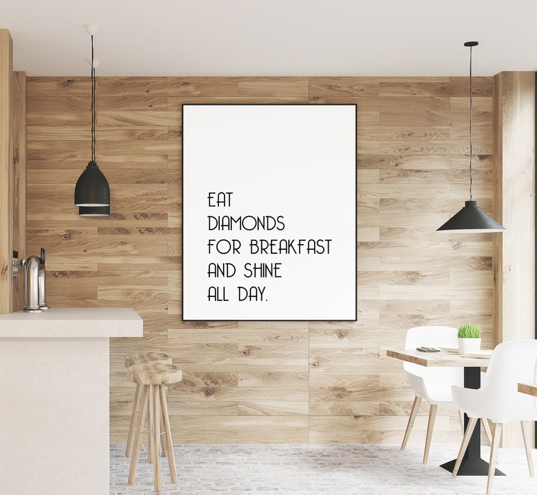 Eat Diamonds Printable Wall Art, Large Typography Poster, Feminist Wall ...