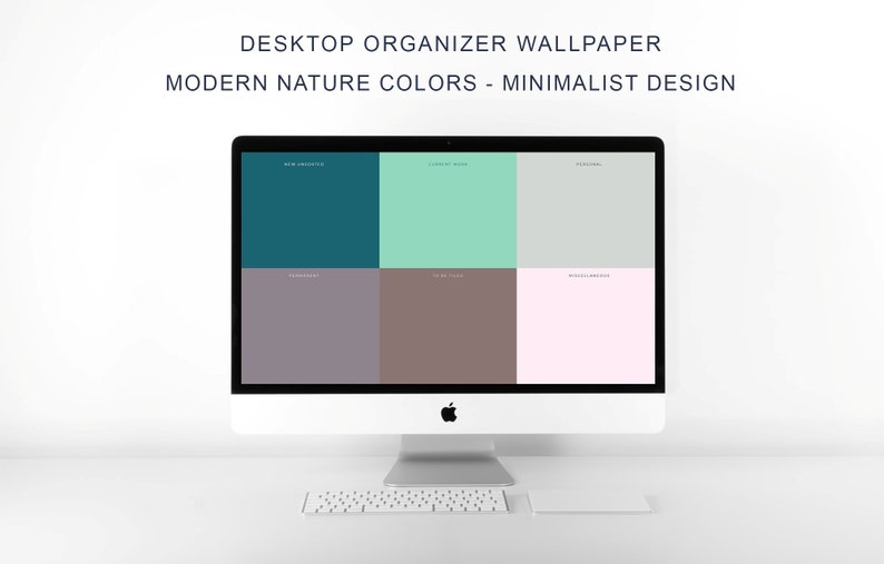 Modern Colors Desktop Wallpaper Organizer, All Colors Set, 6 Minimalist ...