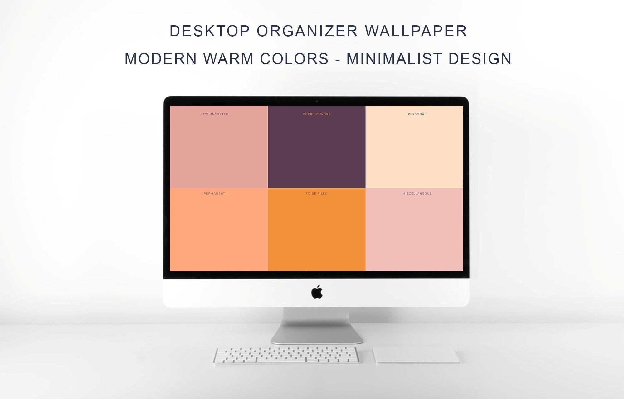 Modern Colors Desktop Wallpaper Organizer, All Colors Set, 6 Minimalist ...