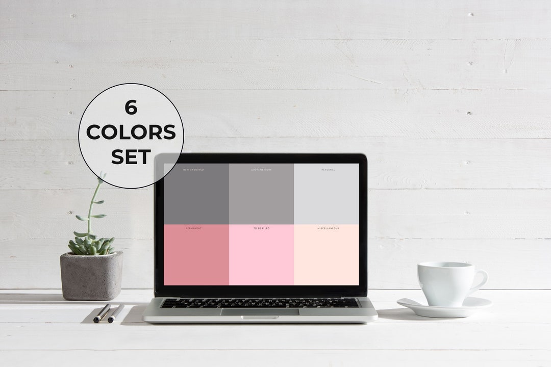 Modern Colors Desktop Wallpaper Organizer, All Colors Set, 6 Minimalist ...