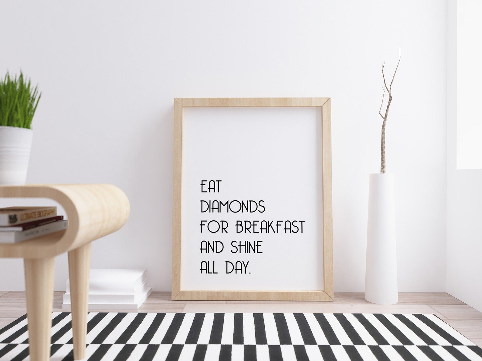 Eat Diamonds Printable Wall Art, Large Typography Poster, Feminist Wall ...