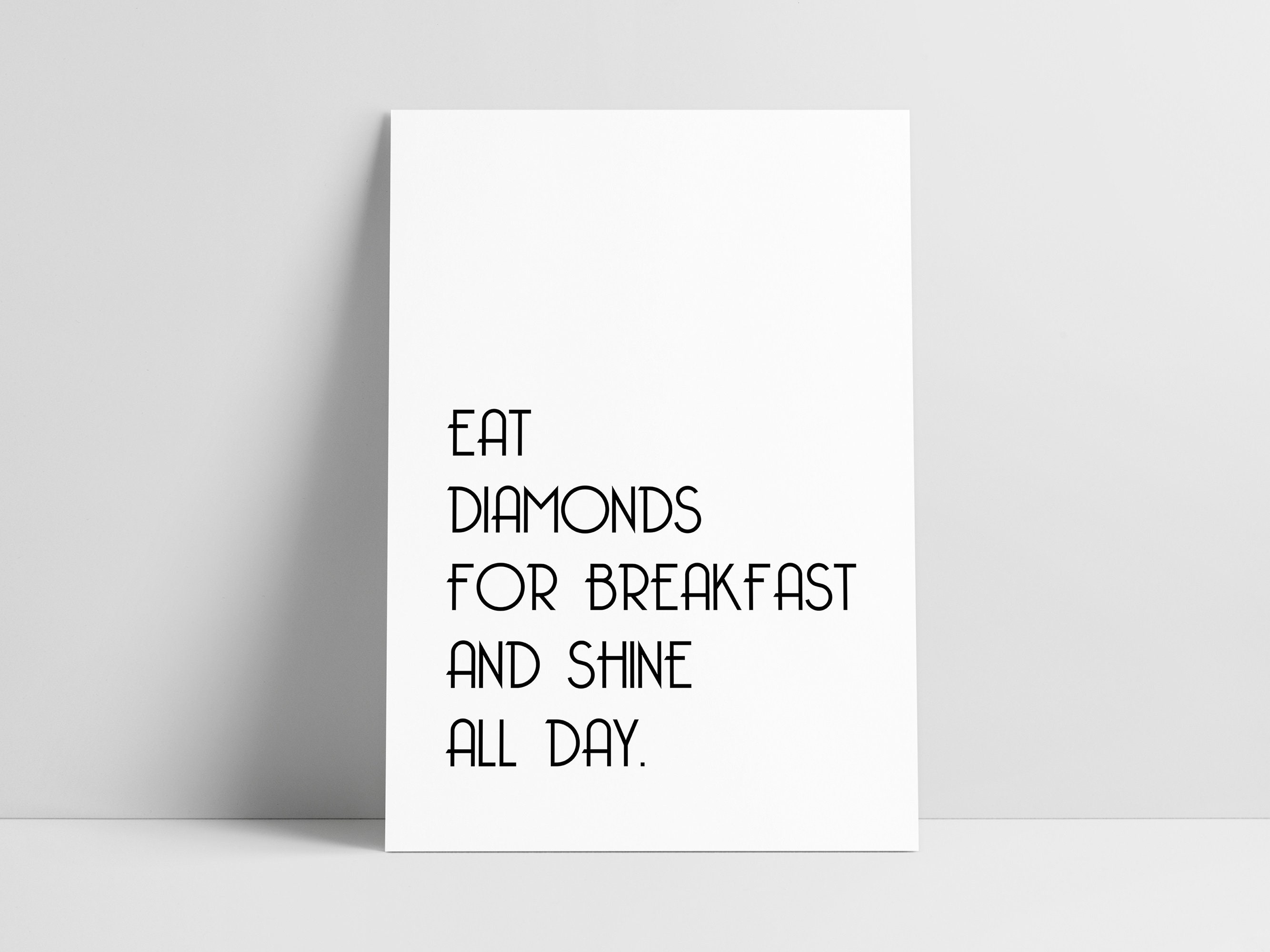 Eat Diamonds Printable Wall Art, Large Typography Poster, Feminist Wall ...