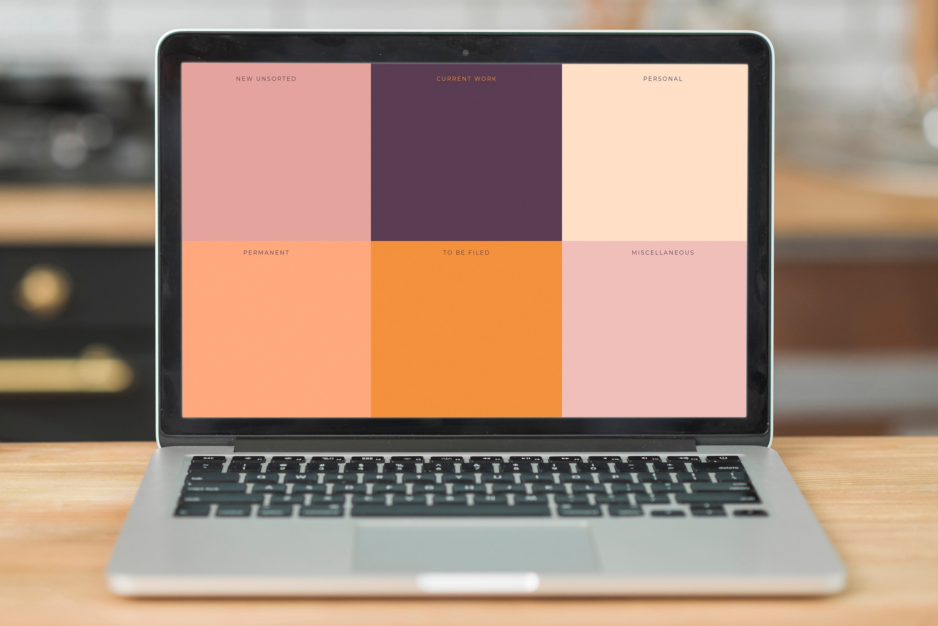 Modern Colors Desktop Wallpaper Organizer, Minimalist Warm Colors ...