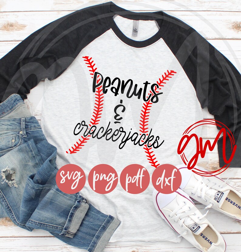 Peanut and Crackerjacks SVG PNG Pdf Dxf Baseball Shirt - Etsy