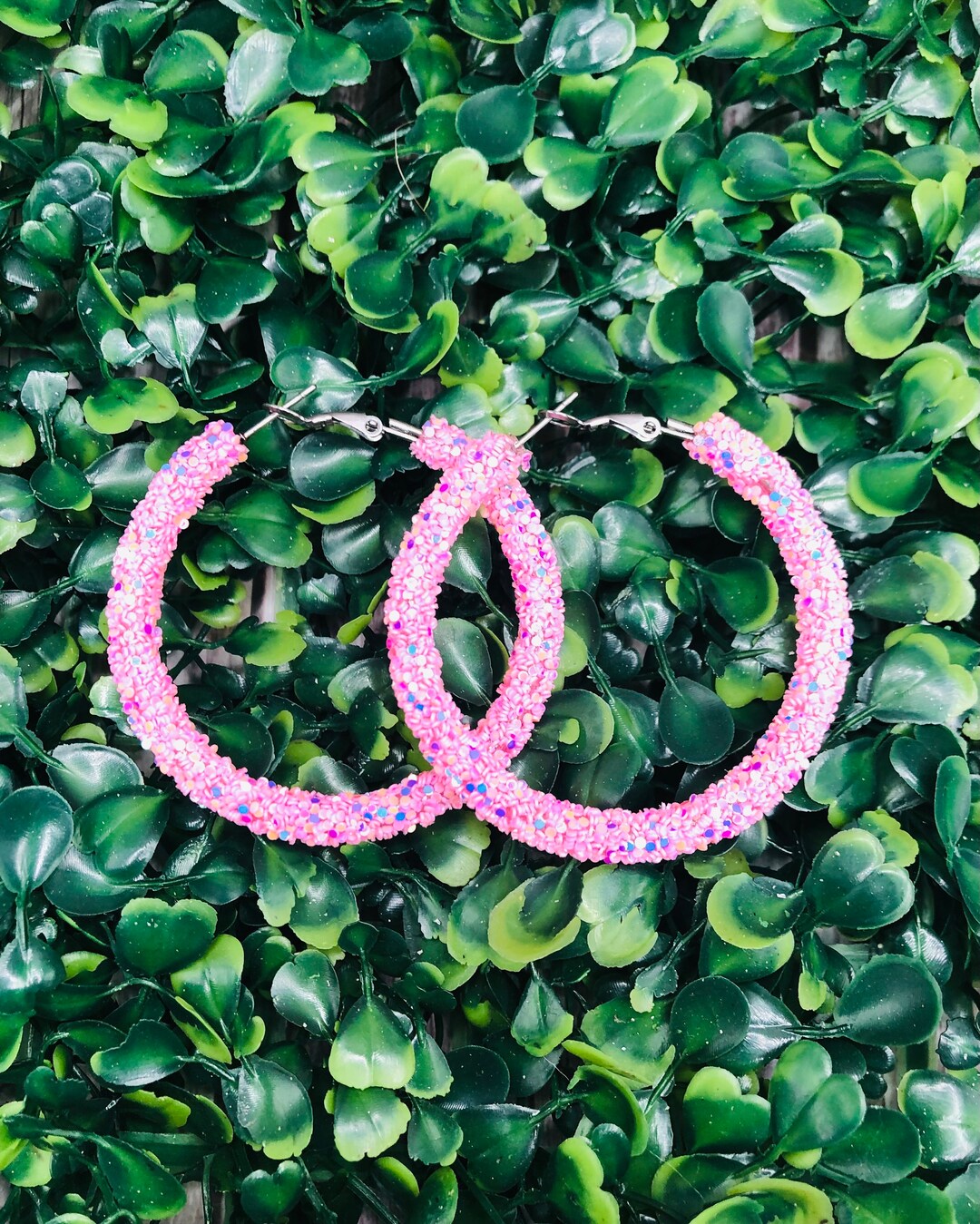 Bubblegum Glitter Rope Hoops - Etsy