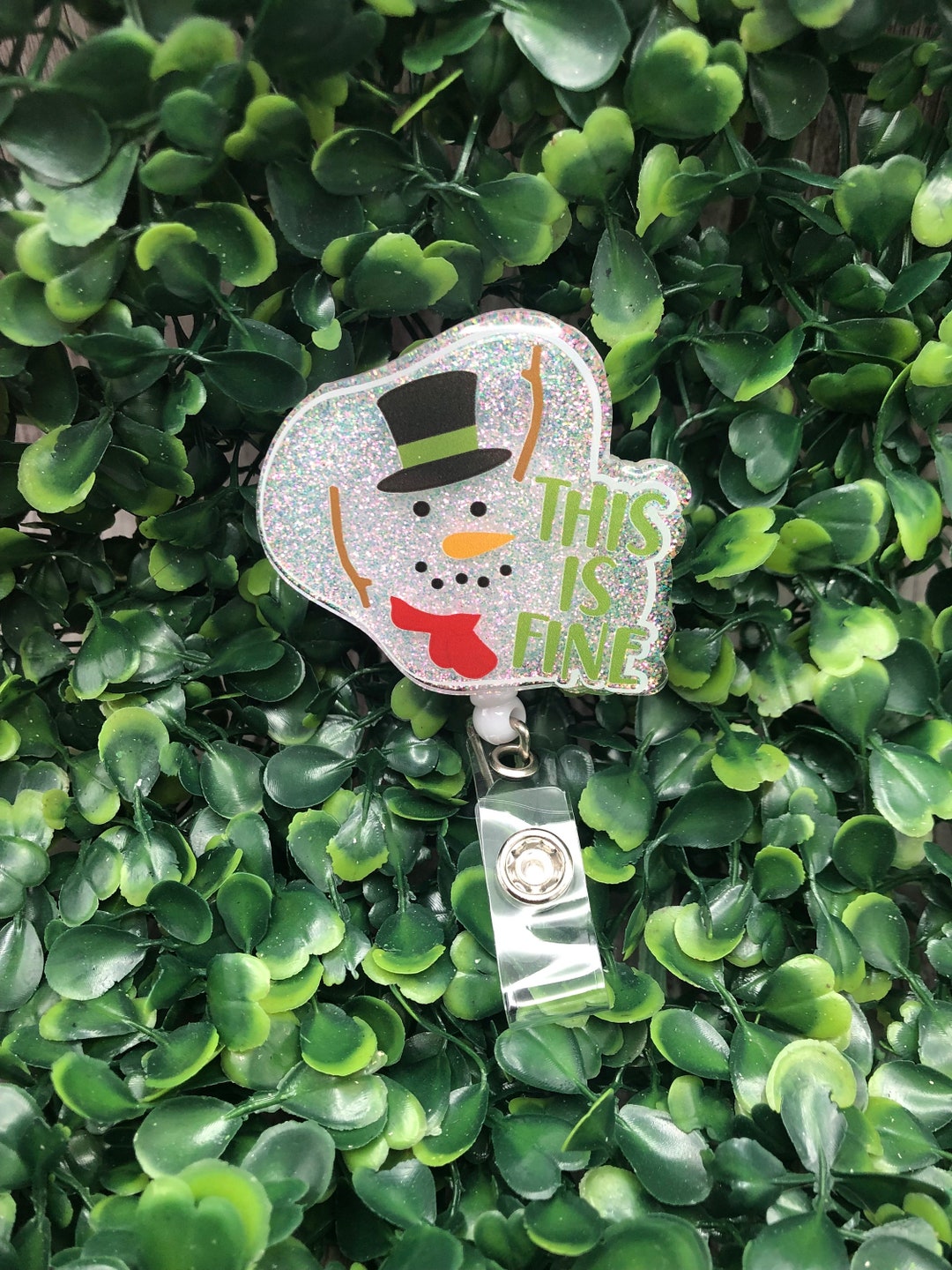 Melted Snowman Badge Reel - Etsy