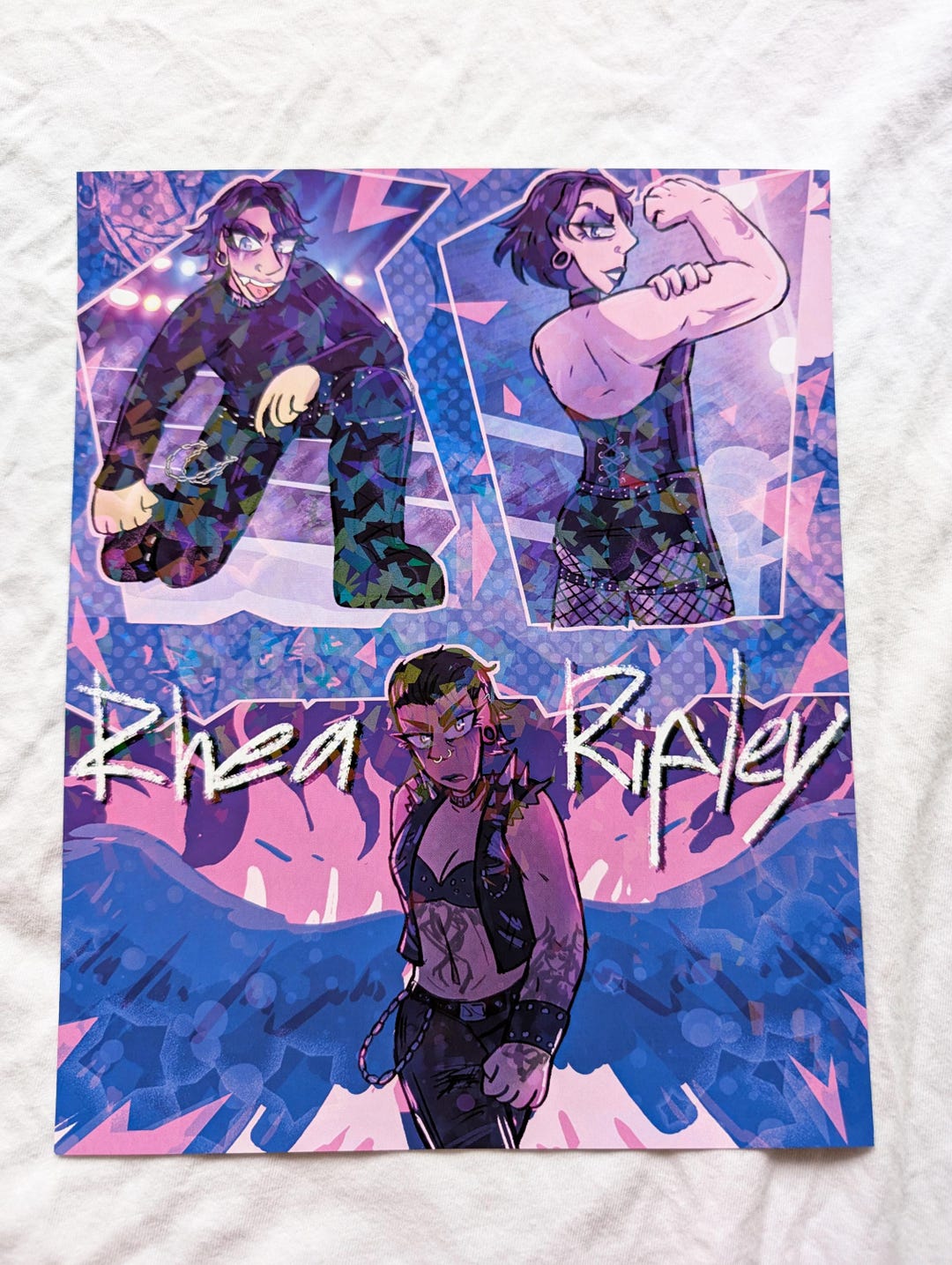 Rhea Ripley Holographic Print | 8" X 10" Art Print | WWE - Etsy