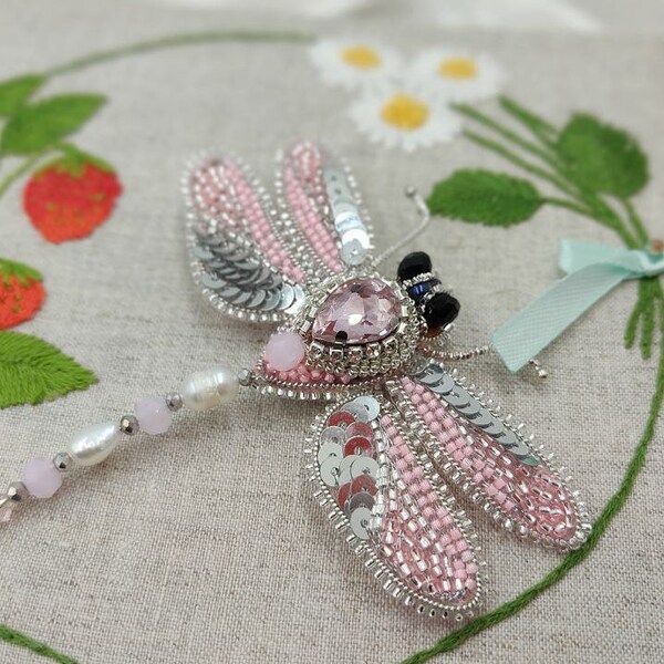 Beads Embroidered Dragonfly - Etsy