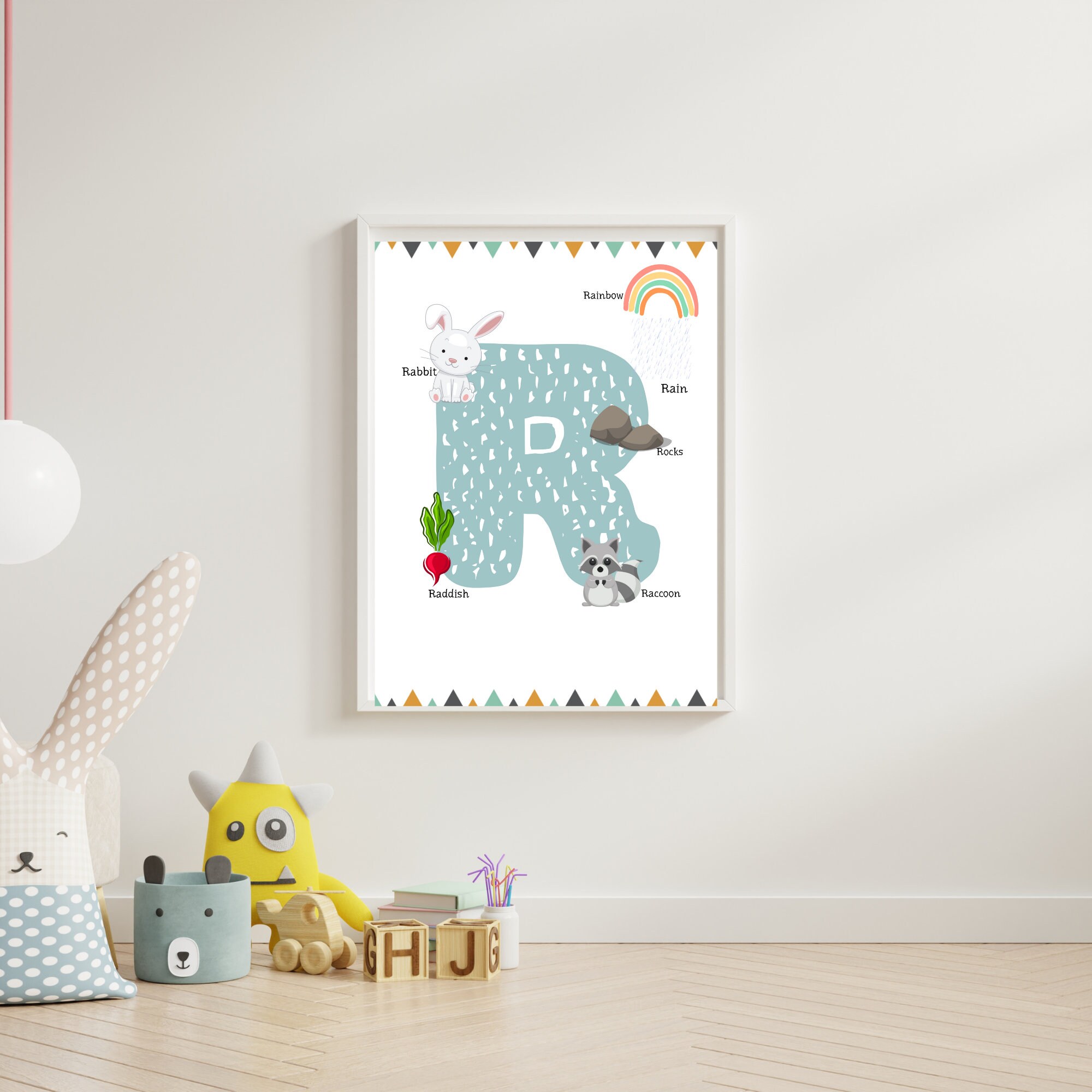 Letter R Print- Letter R for Boys- Blue Letter R- Initial Letter R ...