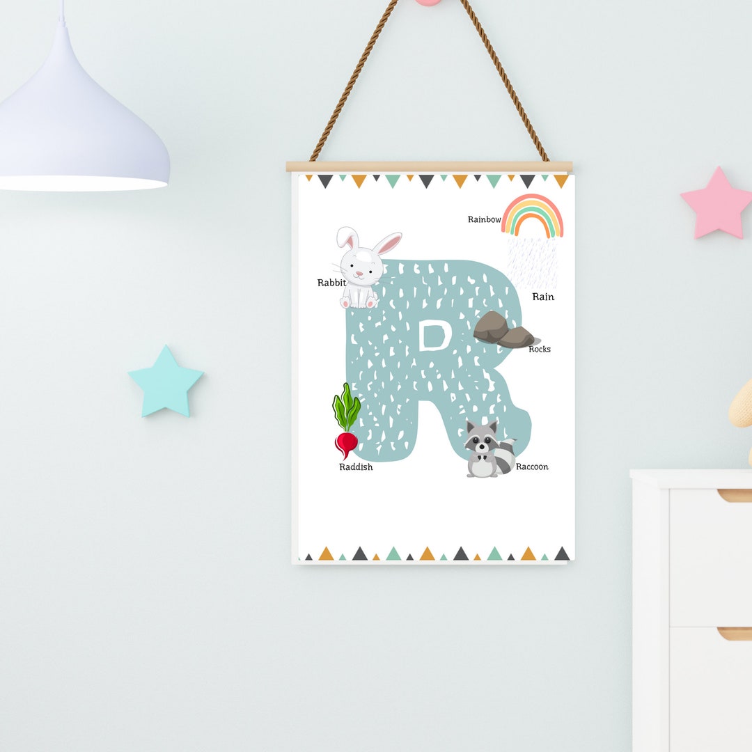 Letter R Print- Letter R for Boys- Blue Letter R- Initial Letter R ...