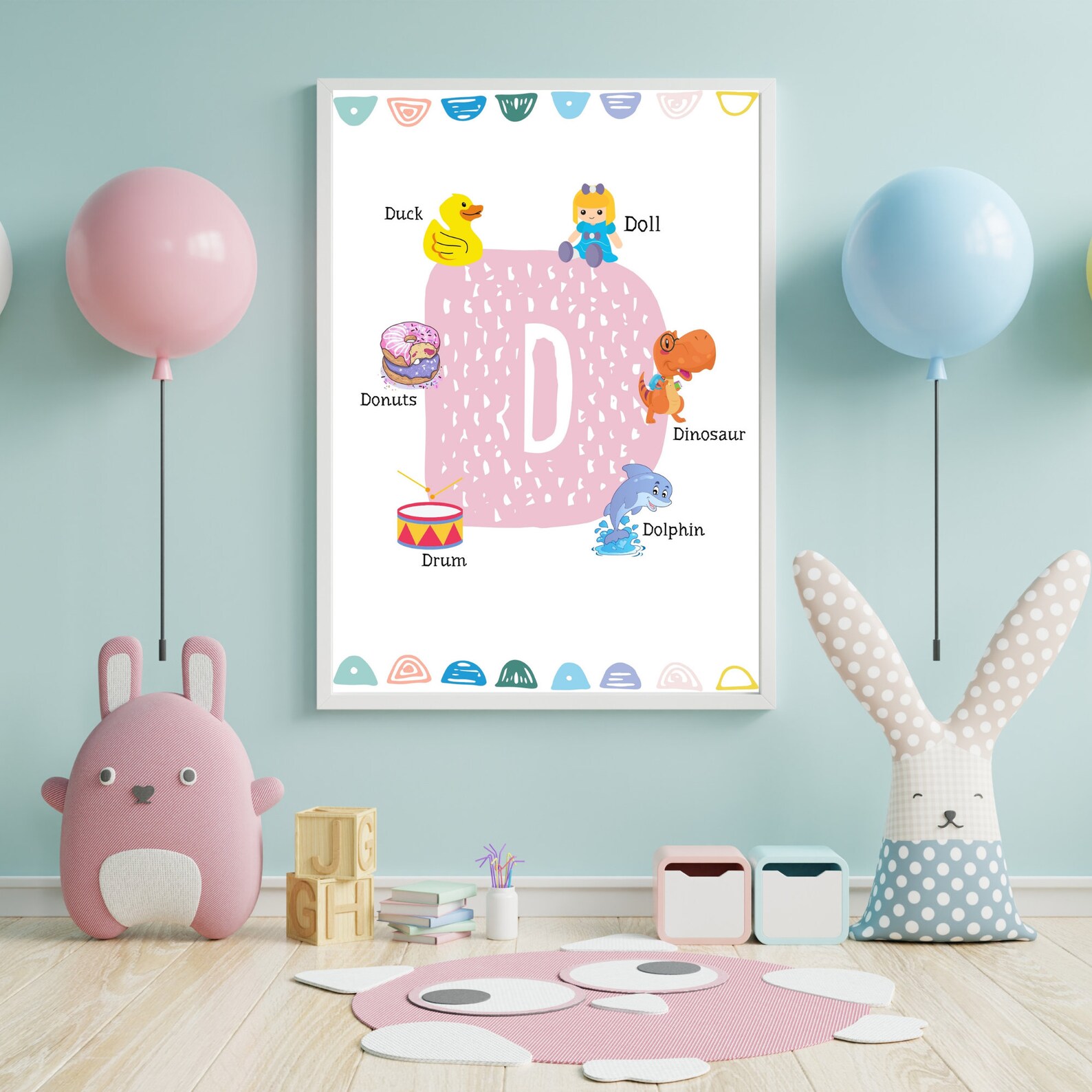 Letter D Print- Letter D for Girls- Pink Letter D- Initial Letter D ...