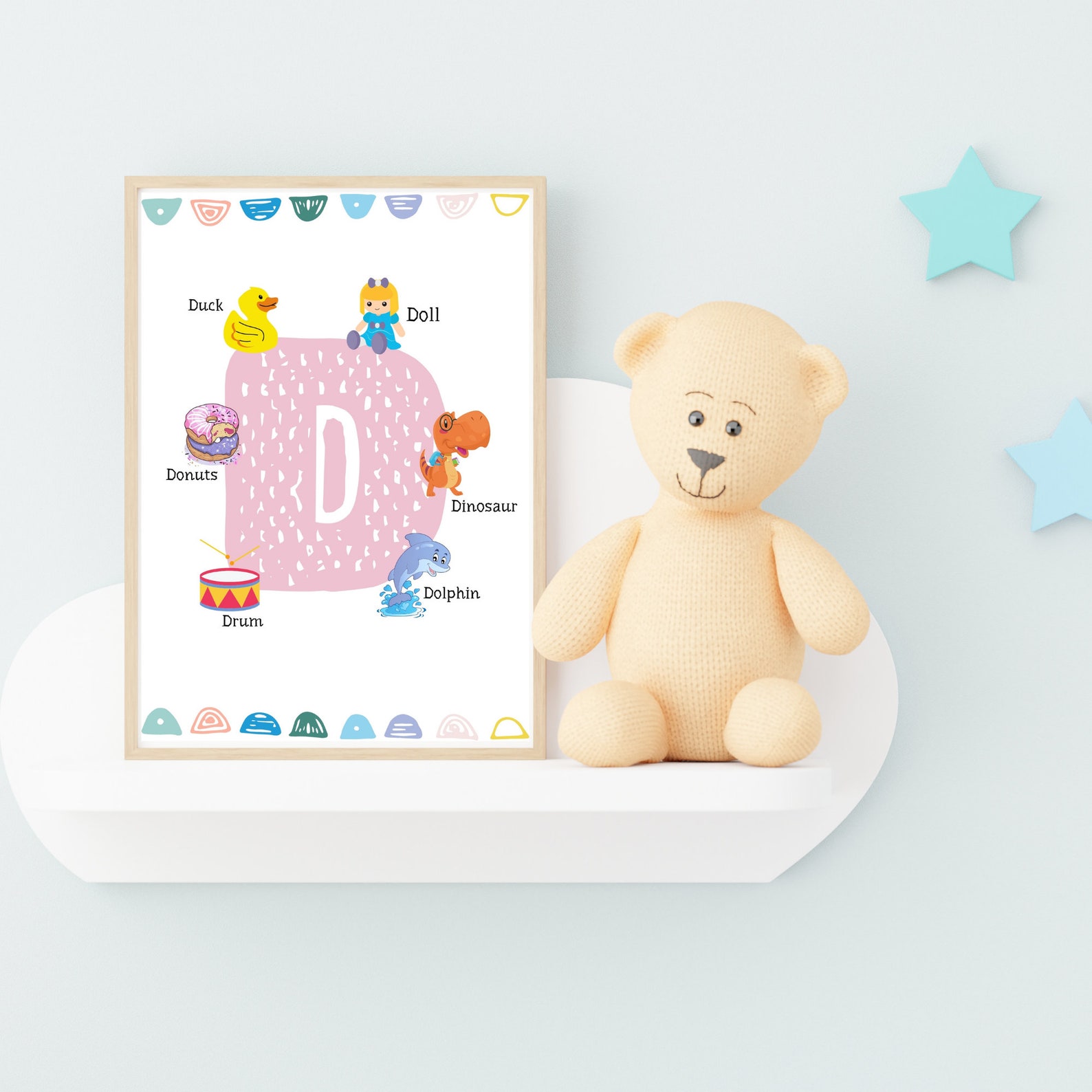 Letter D Print- Letter D for Girls- Pink Letter D- Initial Letter D ...