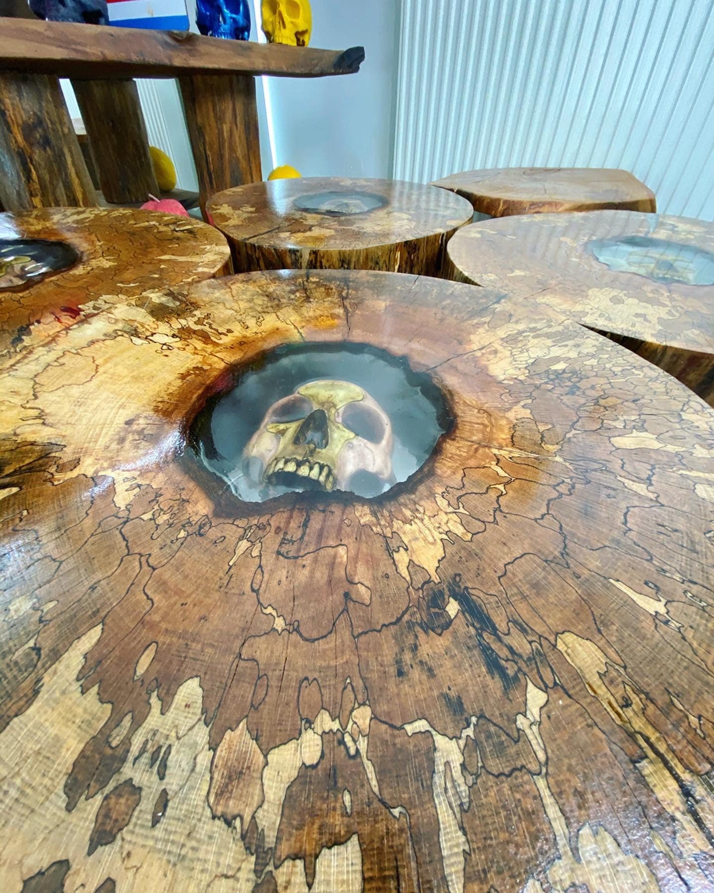 Epoxy Resin Skull Coffee Table, Wood Design, Free Shiping, - Etsy