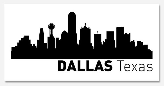 Dallas Texas Silhouette Vinyl Wall Sticker Decal Customer | Etsy