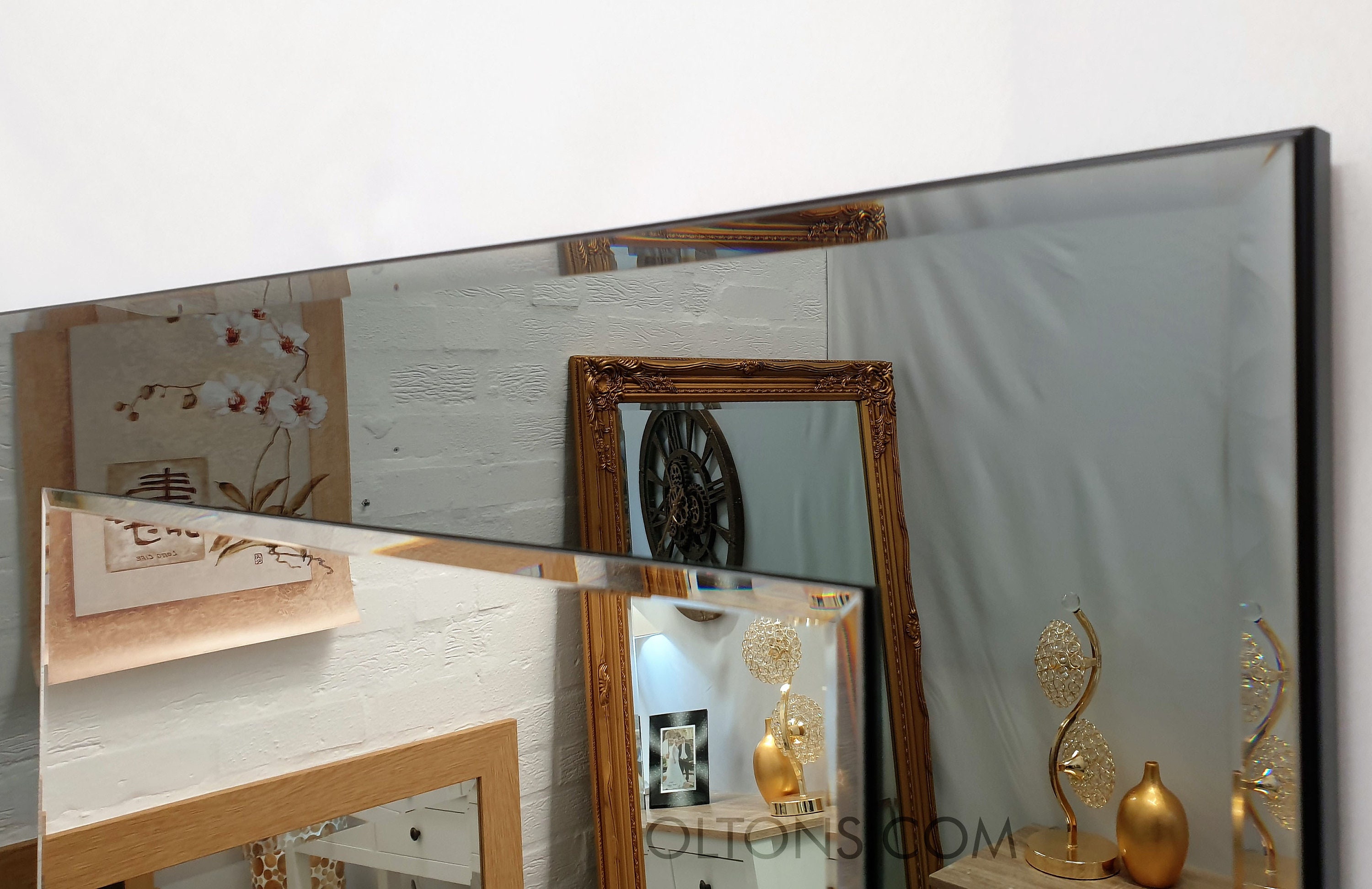 Marietta Modern Wall Mirror Grey / Smoked Glass Frame Silver | Etsy