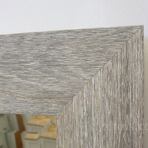 Marina Wood Frame Wall Mirror Whitewash Natural Finish Bevelled Glass ...