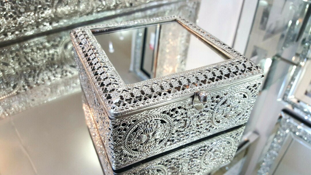 Jewellery Box Moroccan Silver Metal Antique Tradional Design With ...