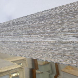 Marina Wood Frame Wall Mirror Whitewash Natural Finish Bevelled Glass ...