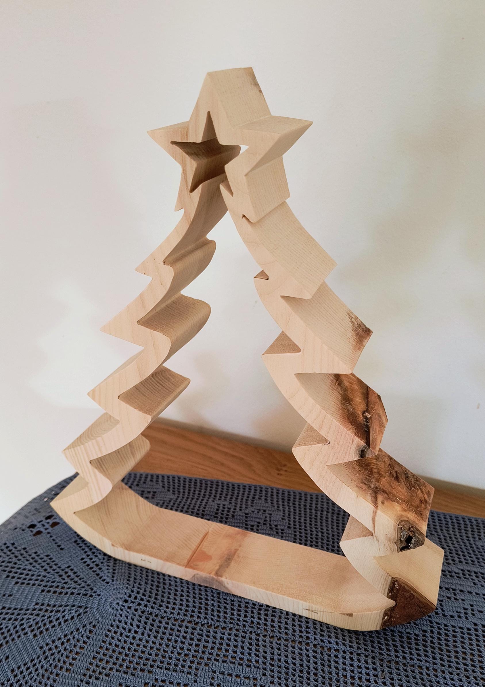 Christmas Tree Made of Solid Pine Wood. Optional Interior LED Lighting ...