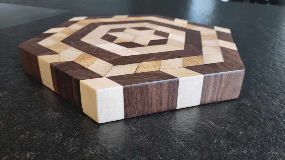 End Grain Cutting Board Hexagon Waterproof Unique Piece - Etsy