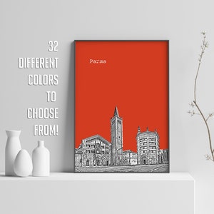 Parma Skyline City Poster Wall Art Living Room Wall Decor Modern Travel ...