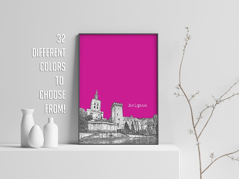 Avignon Print France Poster Avignon Skyline Travel Poster - Etsy