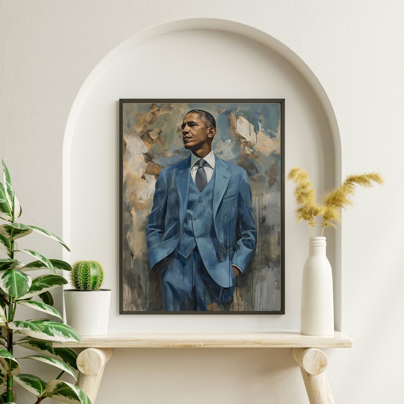 Barack Barack Obama Oil Painting Barack Obama Portrait Art Print ...