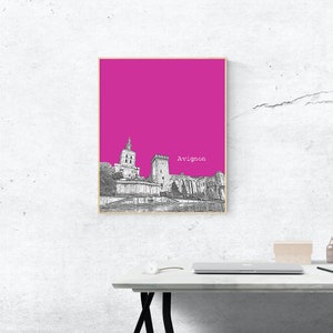 Avignon Print, France Poster, Avignon Skyline, Travel Poster, City ...