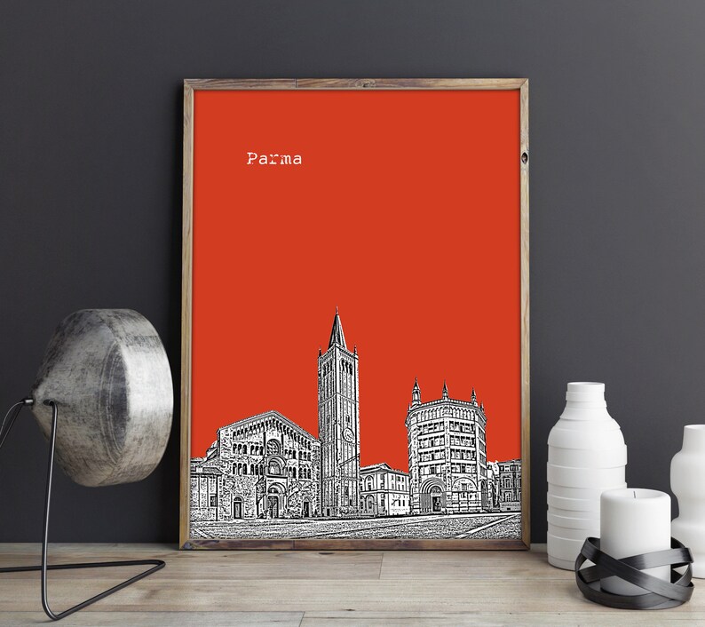 Parma Skyline City Poster Wall Art Living Room Wall Decor Modern Travel ...