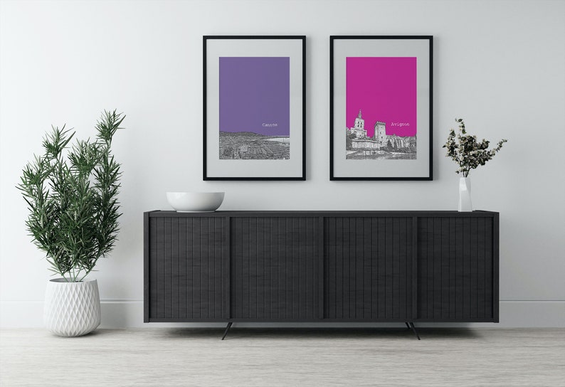 Avignon Print France Poster Avignon Skyline Travel Poster - Etsy