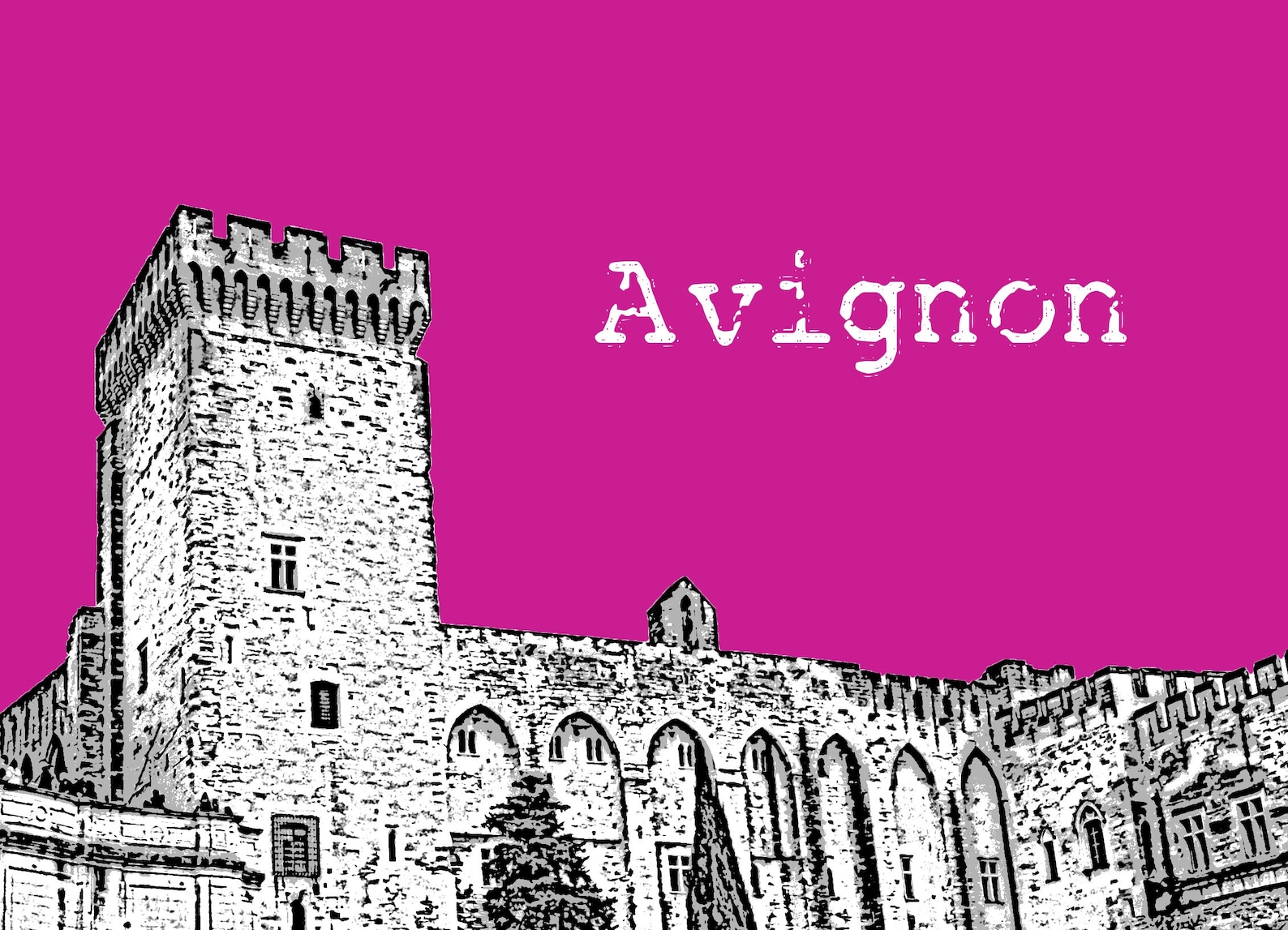 Avignon Print France Poster Avignon Skyline Travel Poster - Etsy