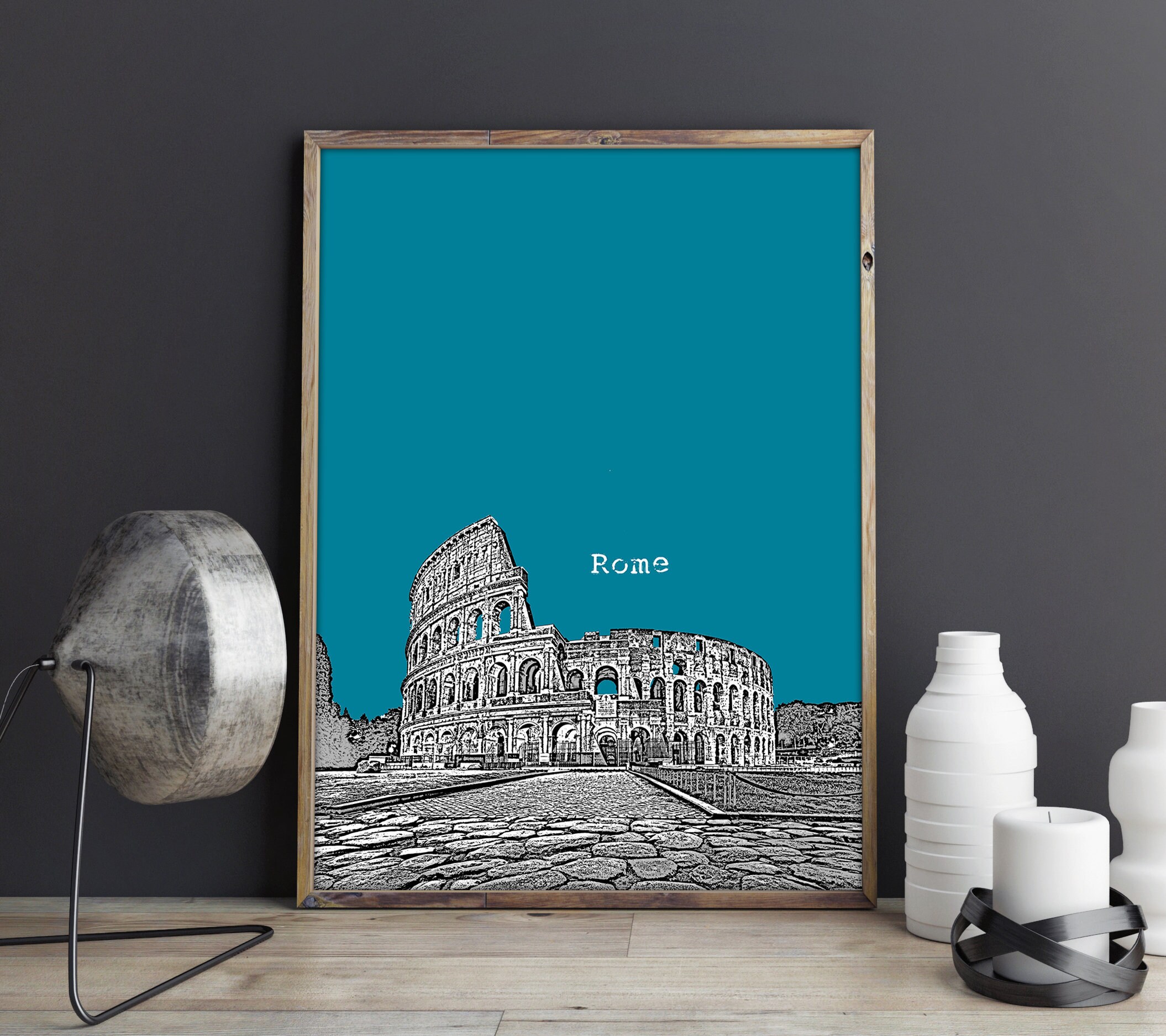 Rome Print, Italy Poster, Rome Skyline, Travel Poster, City Print ...