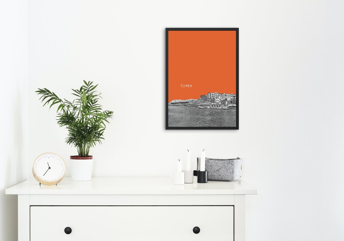 Crete Skyline Crete Print Greece Poster Greece Print - Etsy