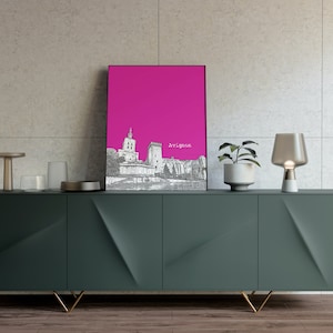 Avignon Print, France Poster, Avignon Skyline, Travel Poster, City ...