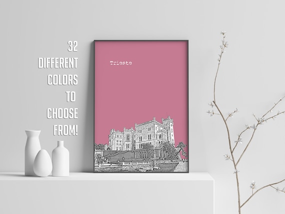Trieste Print Italy Poster Trieste Skyline Travel Poster | Etsy