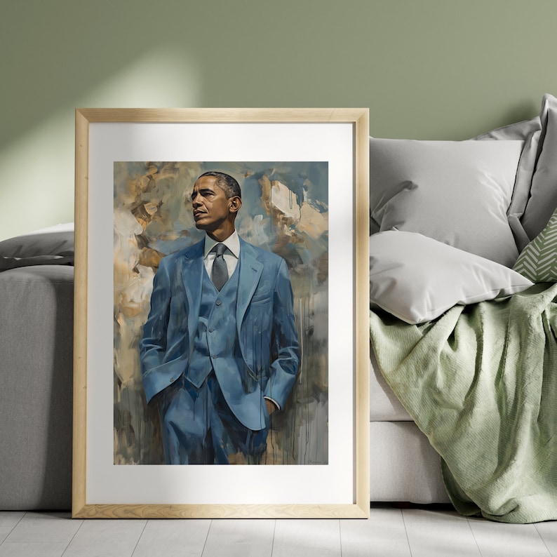 Barack Obama Oil Painting Art Print: Political Portrait - Etsy