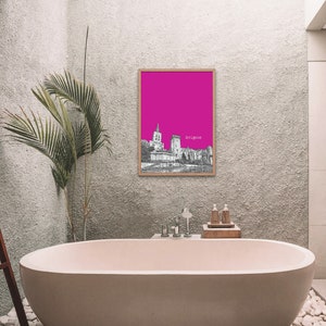 Avignon Print, France Poster, Avignon Skyline, Travel Poster, City ...
