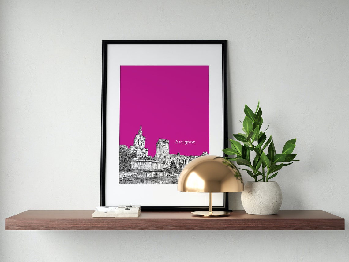 Avignon Print France Poster Avignon Skyline Travel Poster - Etsy