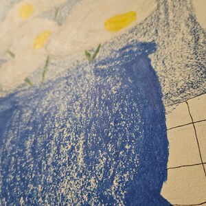 Original EGG FLOWERS Artwork: HANDMADE Oil Pastel Crayon, Modern ...