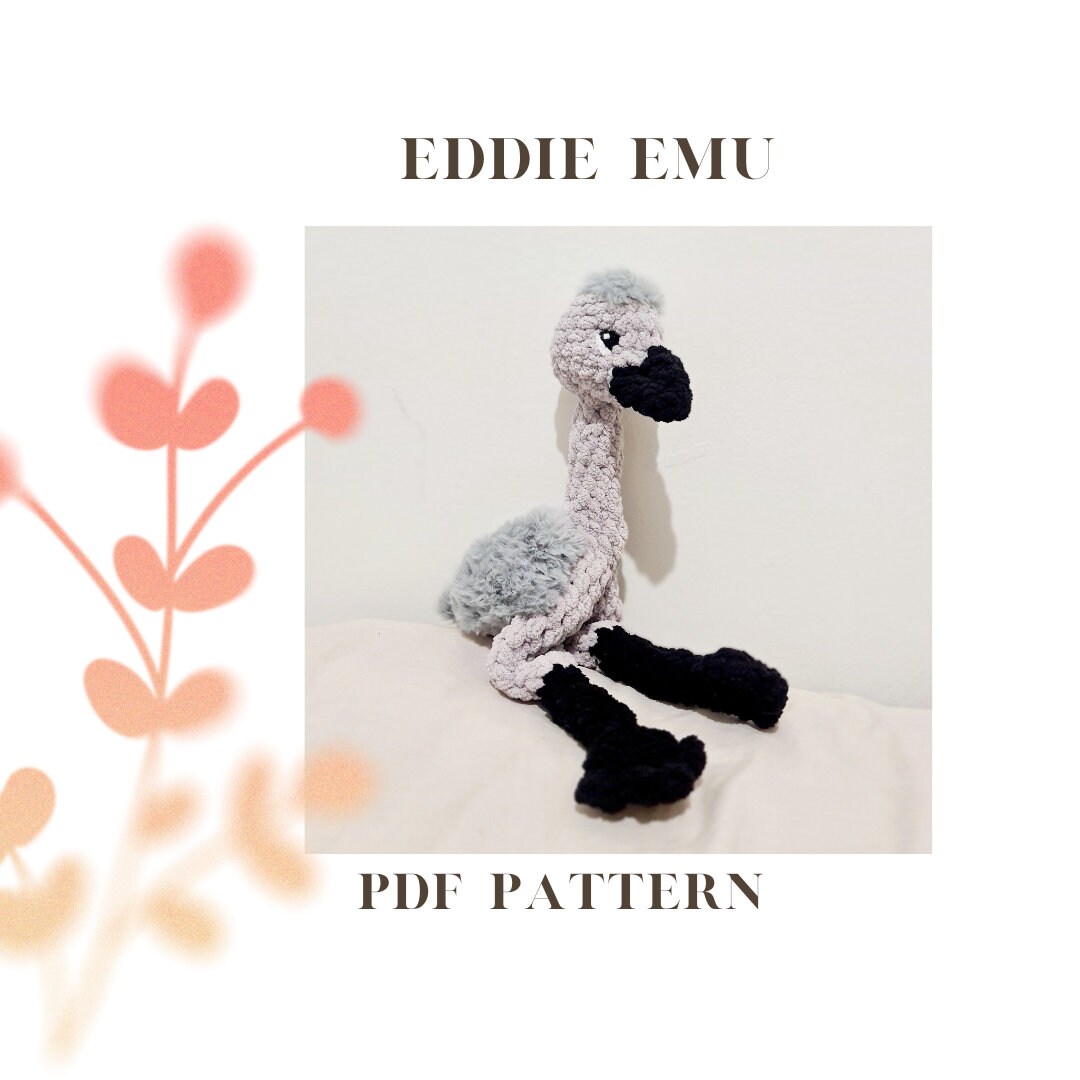 Eddie Emu Snuggler Pattern Crochet Amigurumi Lovey - Etsy