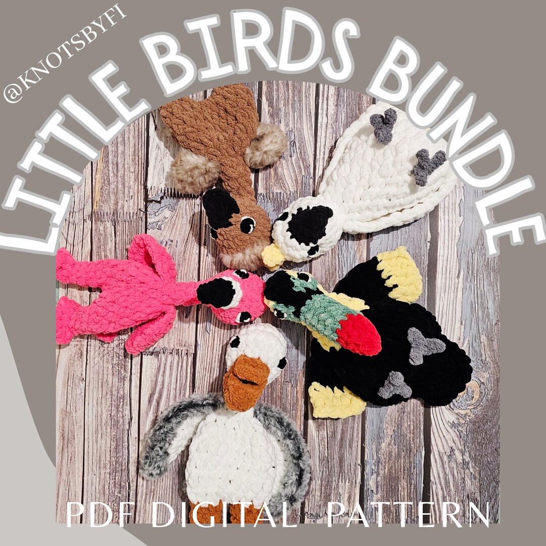 Little Birds Pattern Bundle, Snuggler, Amigurimi, Toucan, Flamingo ...