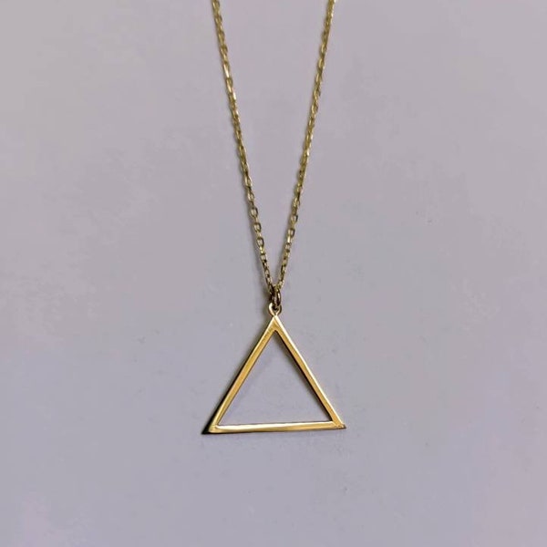 Gold Triangle Necklace - Etsy