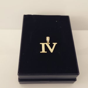 Personalized Roman Numerals Pendant, 14K Solid Gold, Custom Number ...