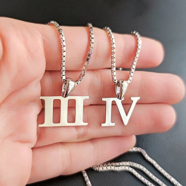 Roman Numerals Pendant - Etsy