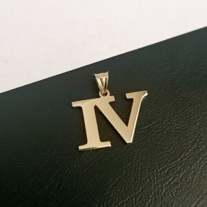 Personalized Roman Numerals Pendant, 14K Solid Gold, Custom Number ...
