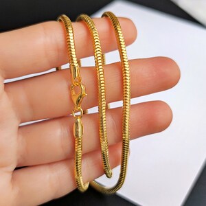 14K Gold Snake Chain Necklace: Fine Jewelry Gift - Etsy