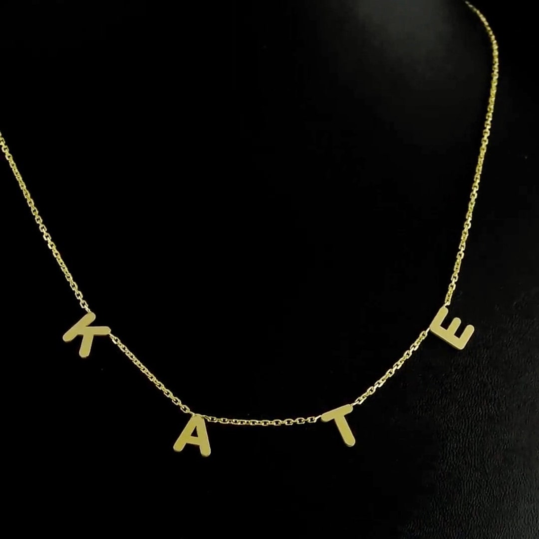 Initial Name Necklace Personalized Necklace Minimalist - Etsy